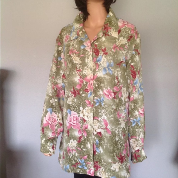 Laura Scott | Tops | Laura Scott Plus Size 2w Women Tunic Shirt Floral ...